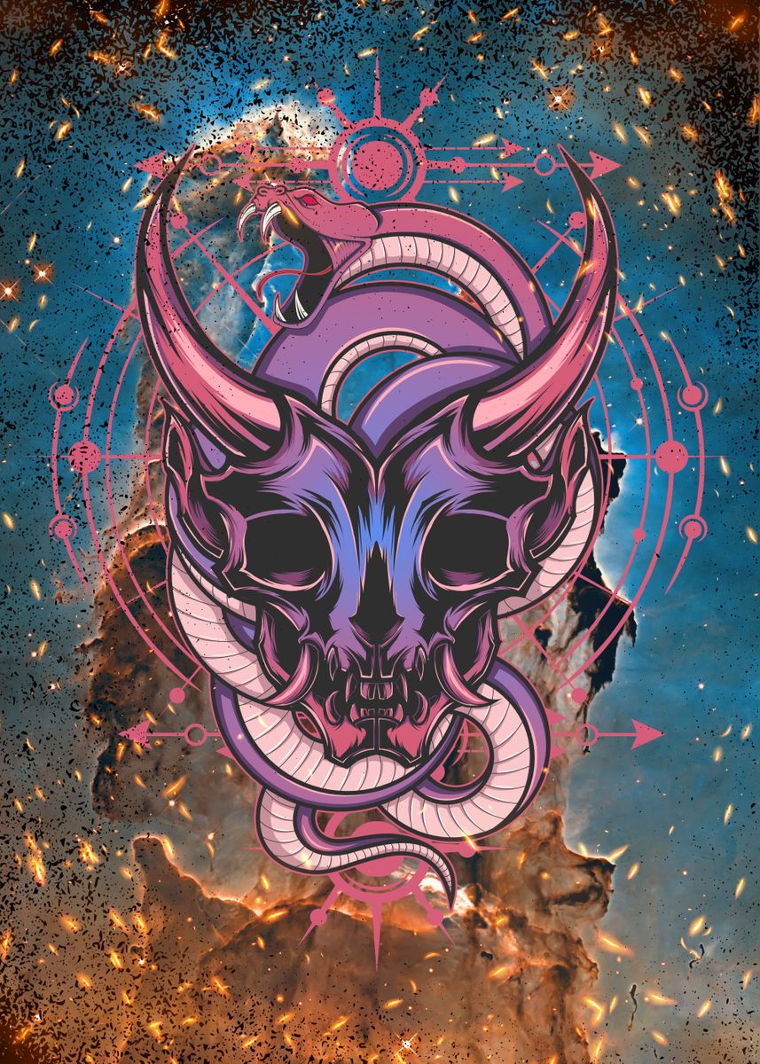 'Samurai Skeleton Mask' Poster by Stefan Merz | Displate