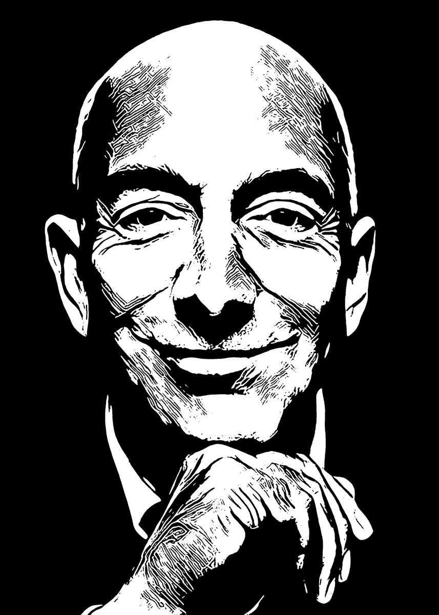 'Jeff Bezos ' Poster, picture, metal print, paint by Max Ronn | Displate