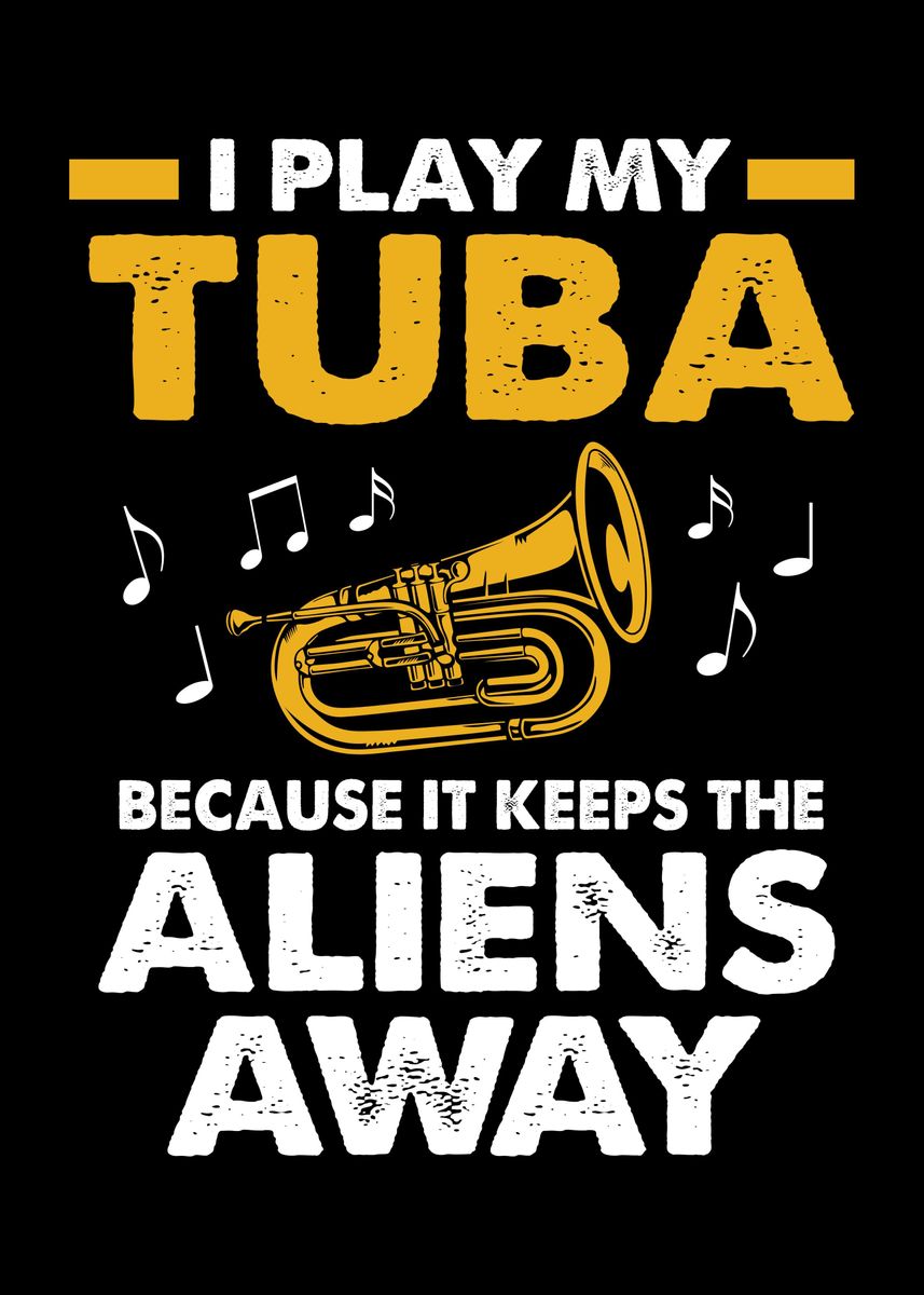 'Funny Tuba' Poster, picture, metal print, paint by FunnyGifts | Displate