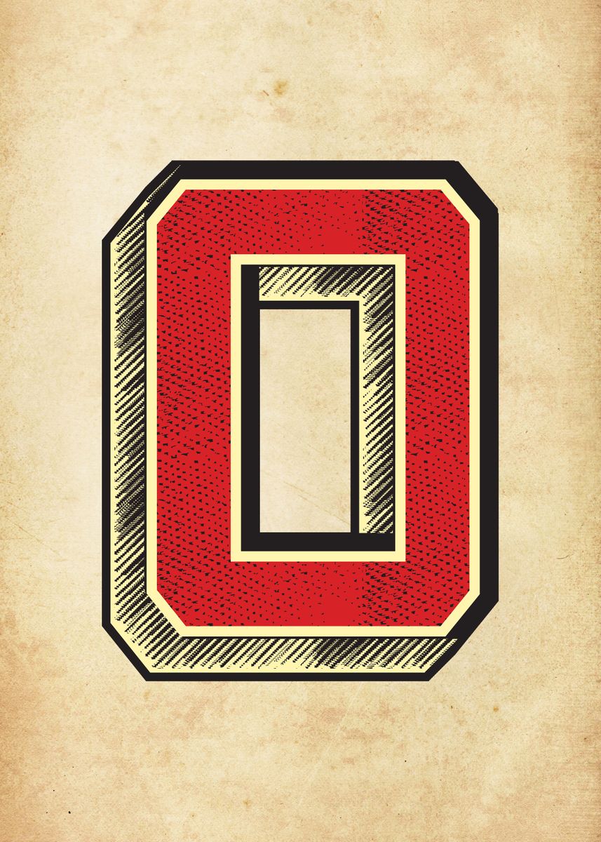 'Vintage Number 0 ZERO' Poster, picture, metal print, paint by OliArt ...