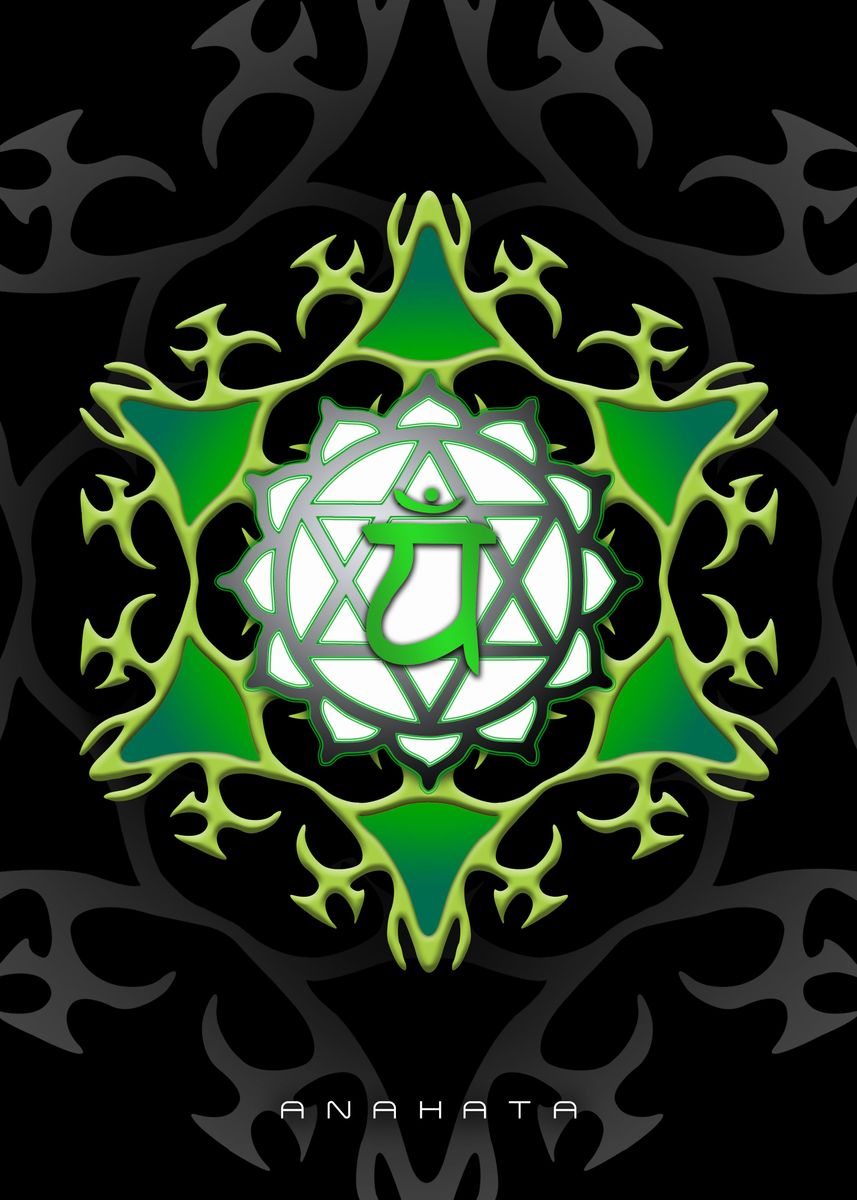 'Chakra SET Anahata' Poster, picture, metal print, paint by Bojan ...