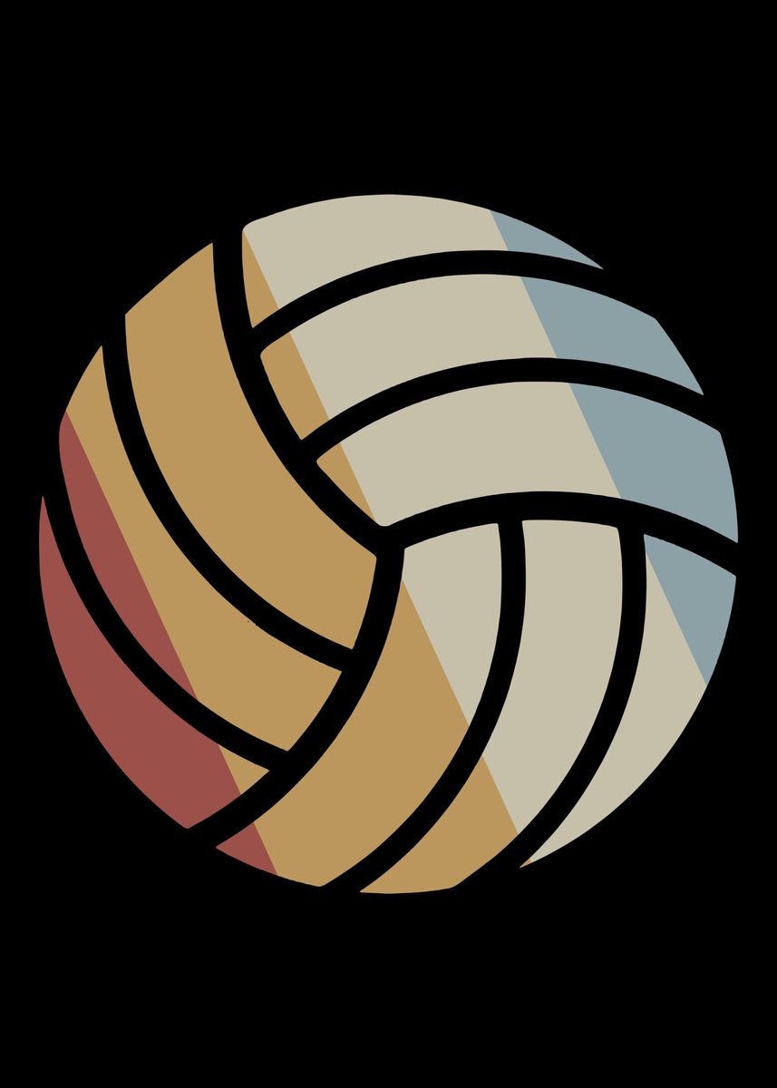 'Volleyball Retro Vintage' Poster, picture, metal print, paint by ...
