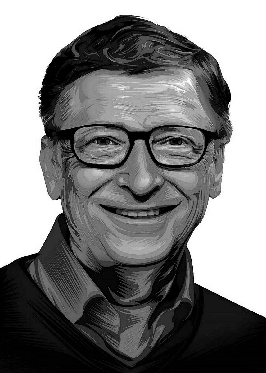 'Bill Gates ' Poster, picture, metal print, paint by Max Ronn | Displate