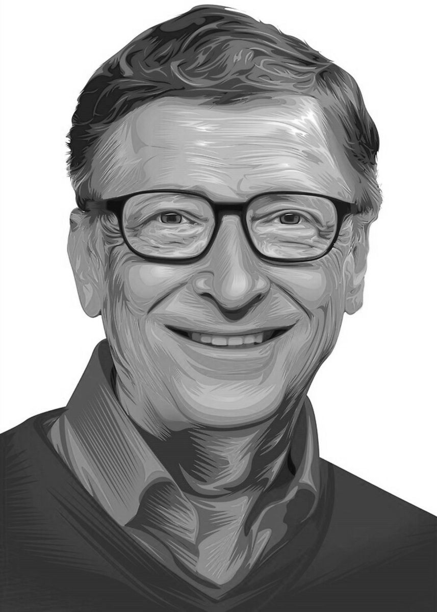 'Bill Gates Portrait' Poster, picture, metal print, paint by Max Ronn ...