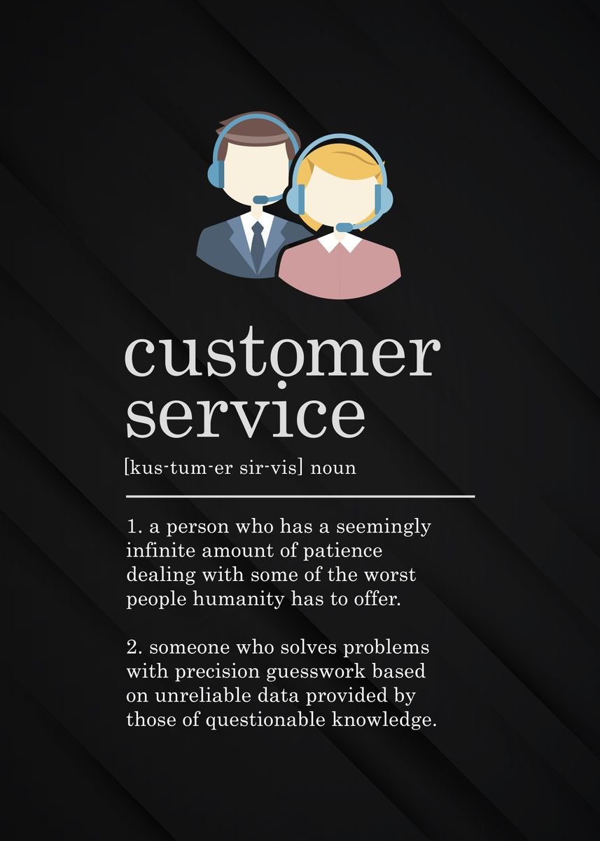 'Funny Customer Service' Poster, picture, metal print, paint by ...