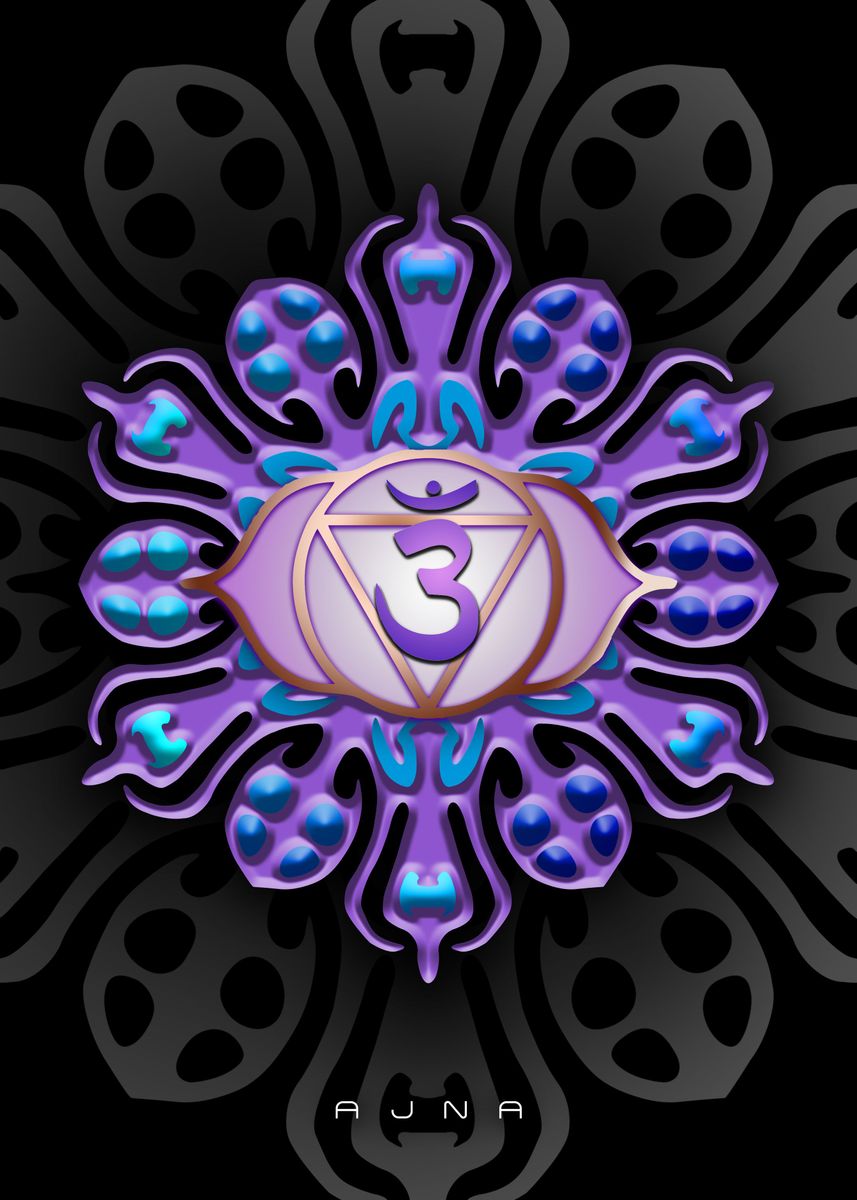'Chakra SET Ajna' Poster, picture, metal print, paint by Bojan ...