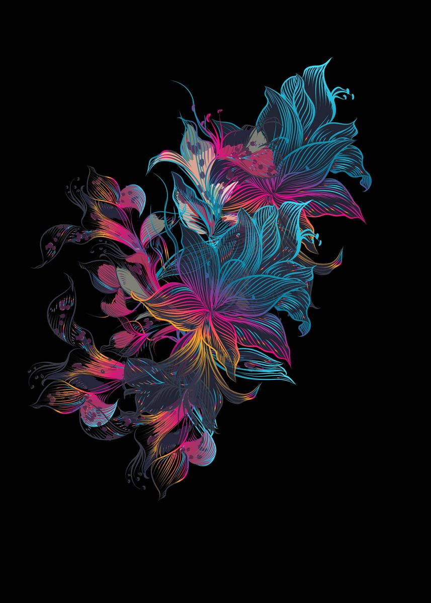 'multi color flower' Poster by Karin Studio | Displate
