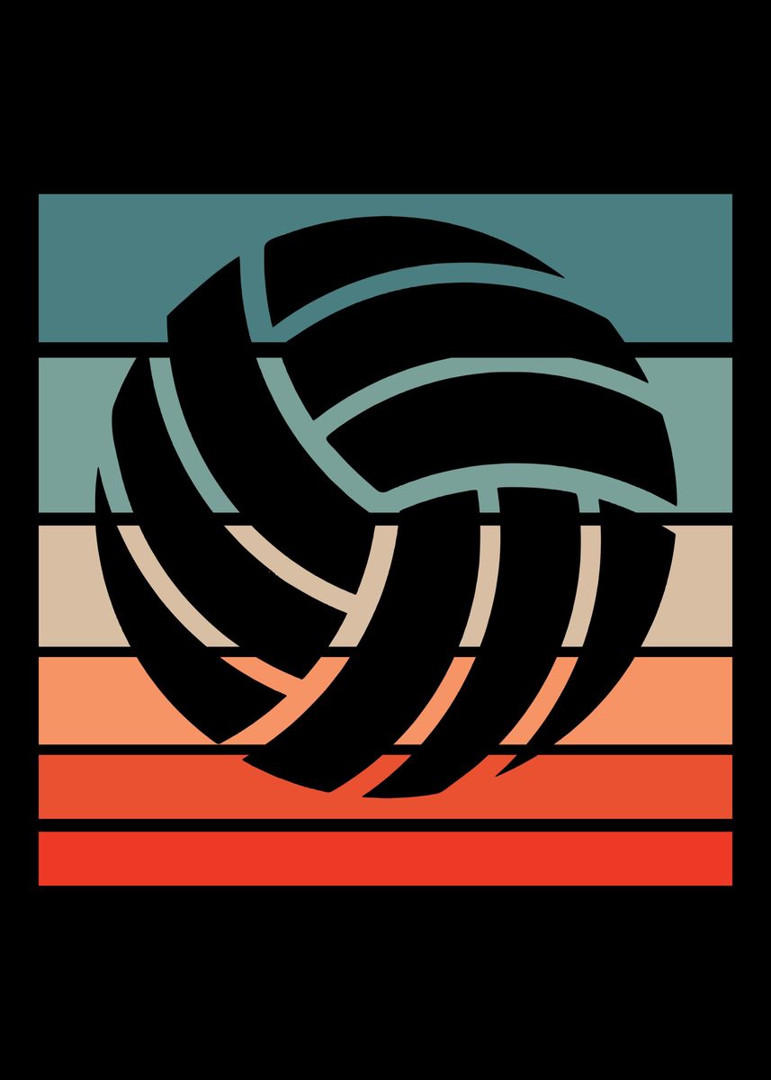 'Volleyball Retro Vintage' Poster, picture, metal print, paint by ...