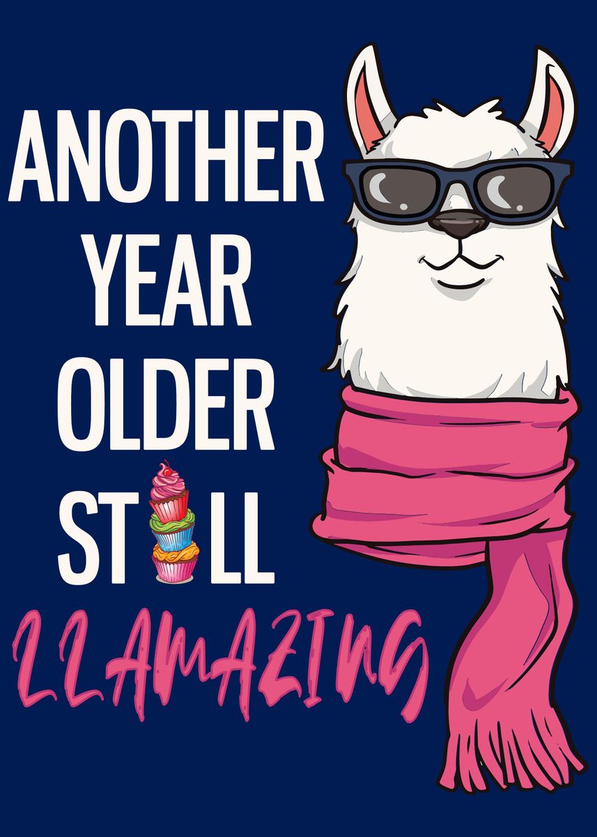 'Lama Lover Birthday' Poster by PiolettaArt | Displate
