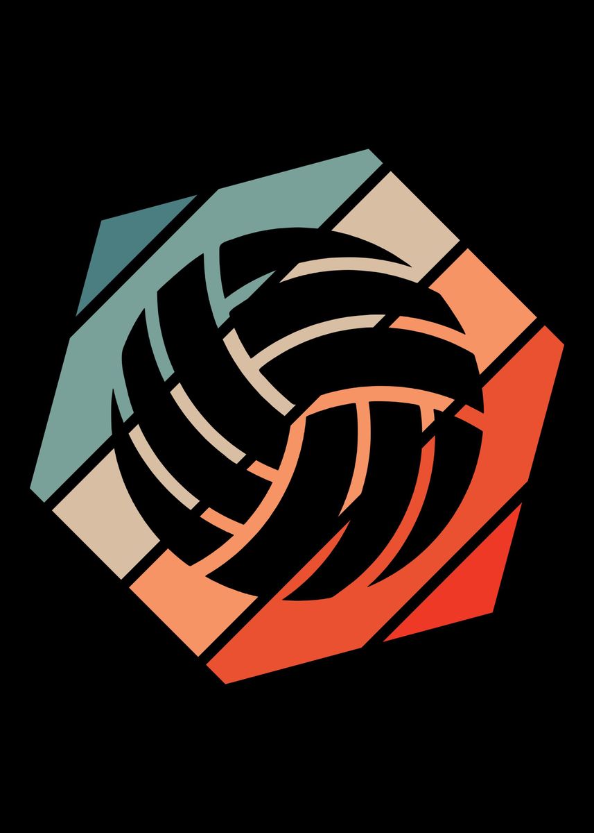 'Volleyball Retro Vintage' Poster, picture, metal print, paint by ...