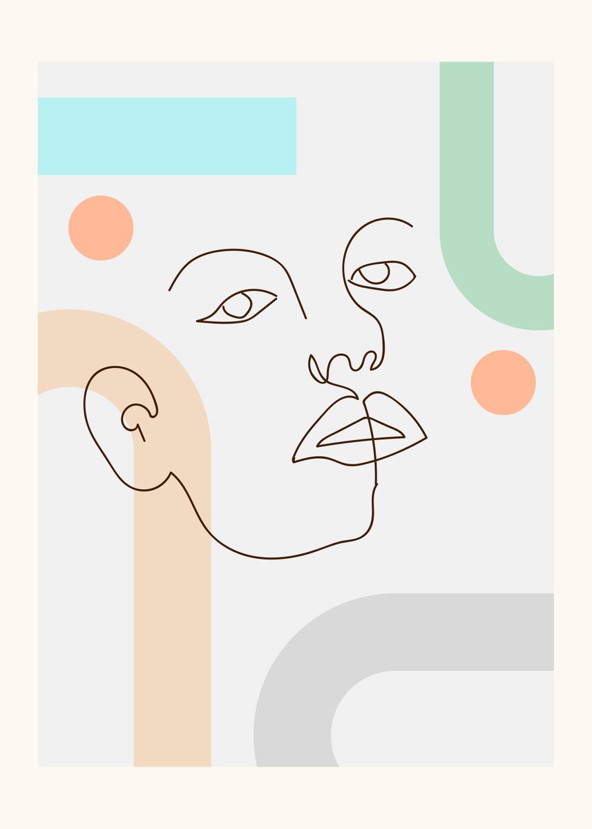 'Woman modern one line art' Poster by Human Shadow | Displate