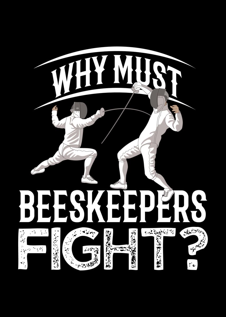 'Beekeepers Fight Fencing' Poster, picture, metal print, paint by Mooon ...