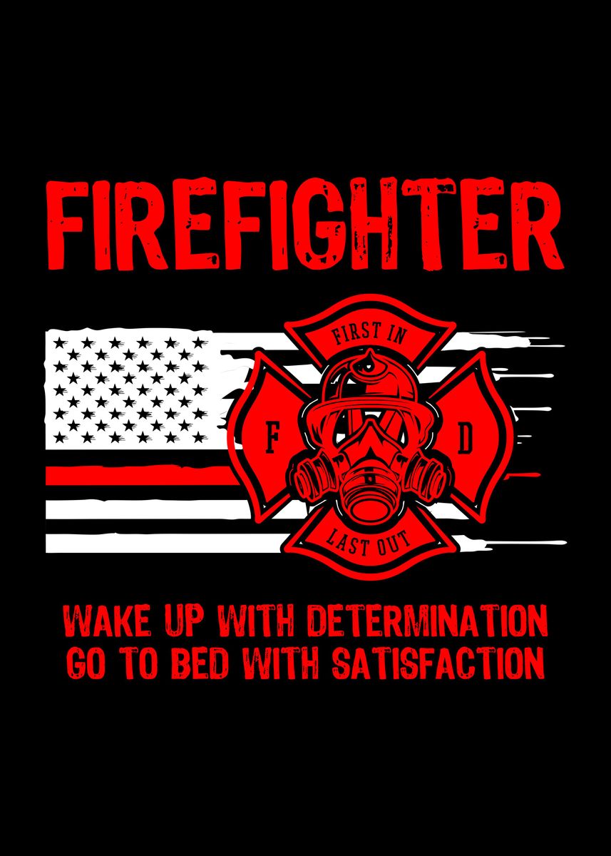 'Firefighter Wall Art Decor' Poster by Decoratier Qwerdenker | Displate