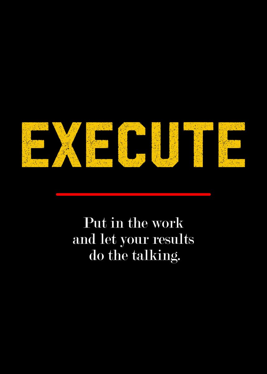 'execute text art' Poster, picture, metal print, paint by Top ...