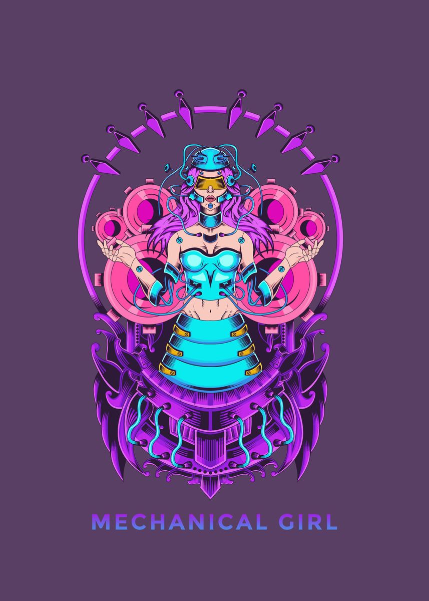 'Mechanical Girl' Poster by Mahendra Putra | Displate