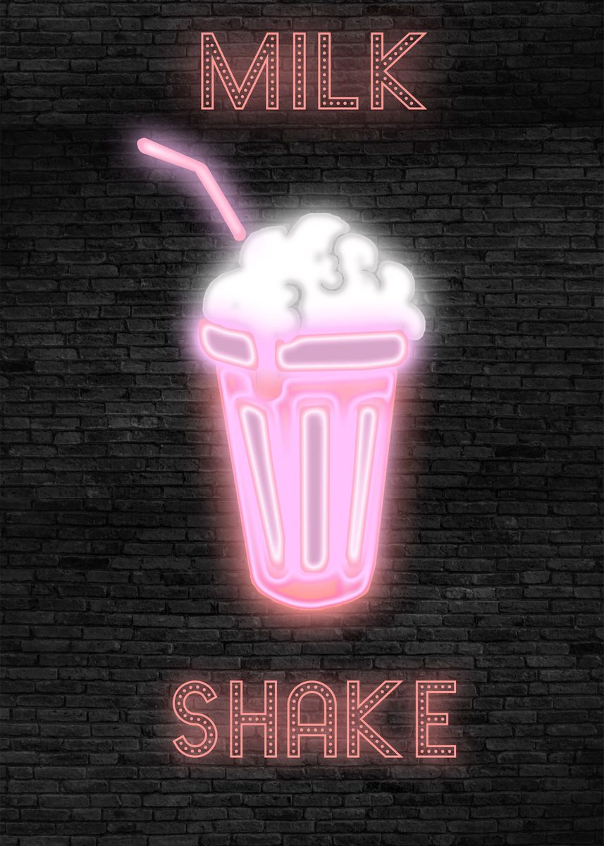 'MILK SHAKE' Poster, picture, metal print, paint by TroisiemeOeil ...