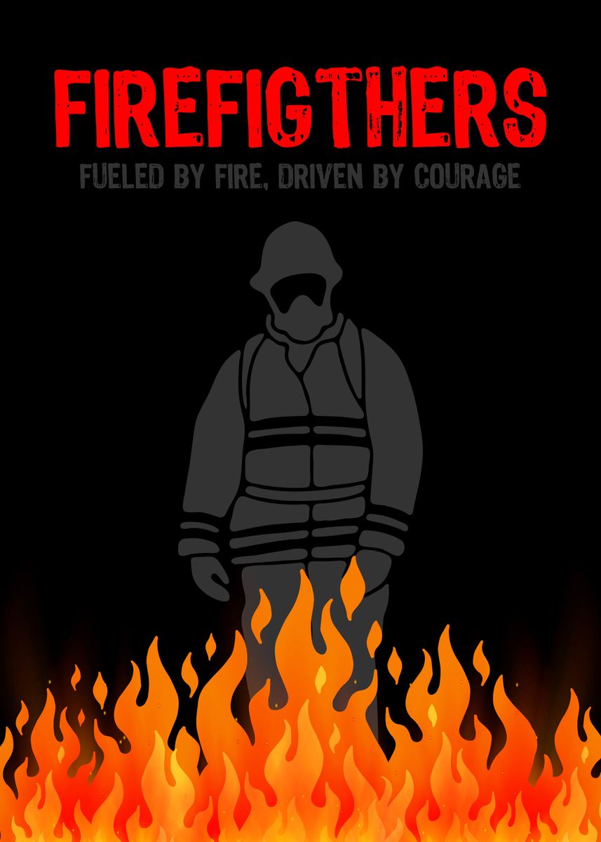 'Firefighter Wall Art Decor' Poster by Decoratier Qwerdenker | Displate