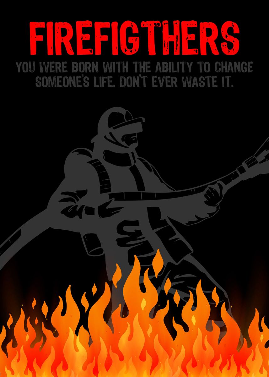 'Firefighter Wall Art Decor' Poster, picture, metal print, paint by ...