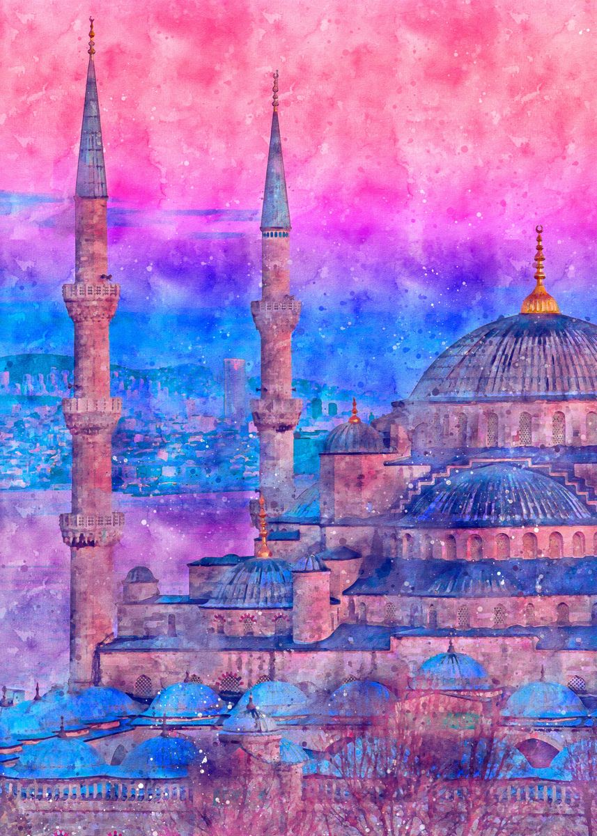 'Istanbul Turkey Painting' Poster, picture, metal print, paint by Bulls ...