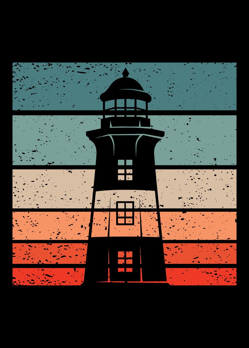 'Lighthouse Retro Vintage' Poster by royalsigns | Displate