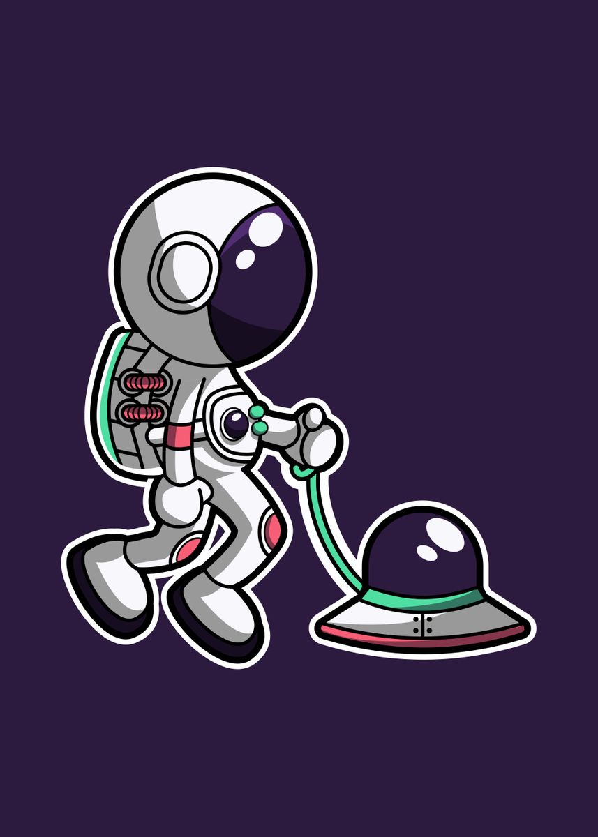 'Janitor Astronaut' Poster, picture, metal print, paint by ...