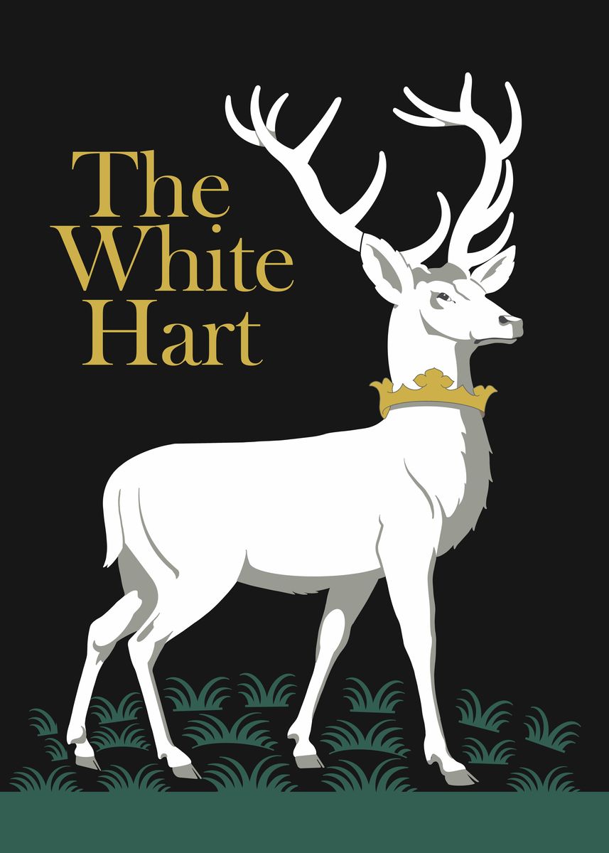 'The White Hart Pub Sign' Poster, picture, metal print, paint by ...