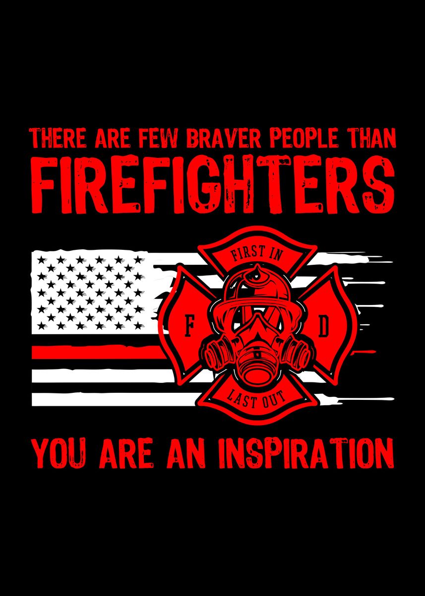 'Firefighter Wall Art Decor' Poster, picture, metal print, paint by ...