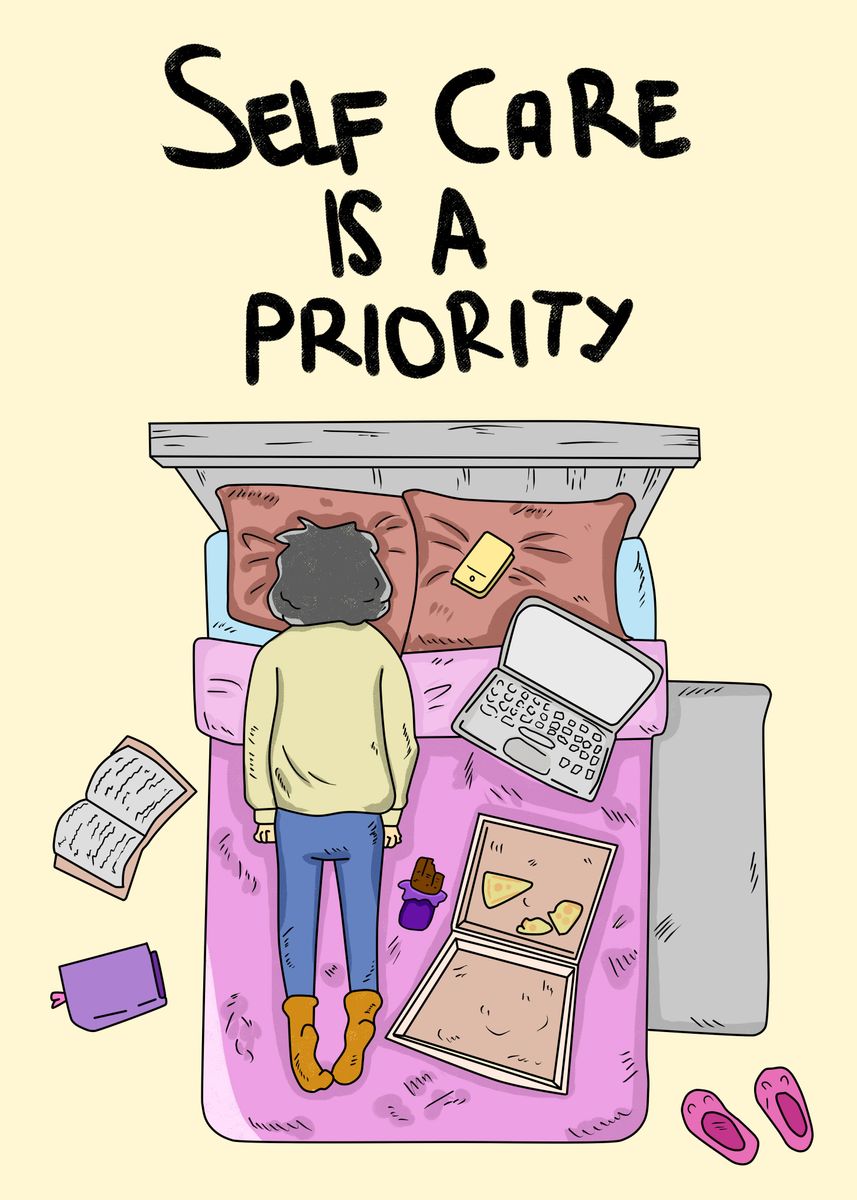 'self care is a priority' Poster, picture, metal print, paint by ...