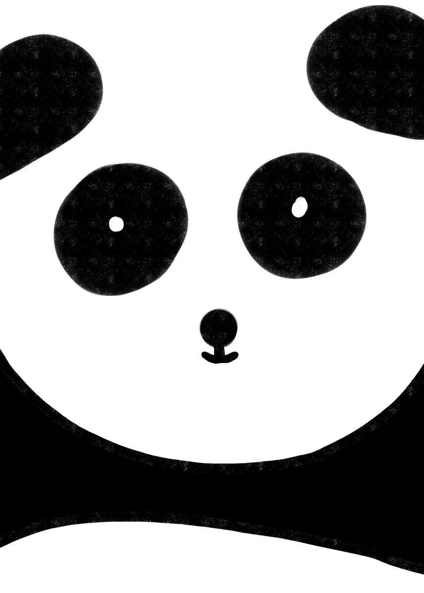 'simple panda cute animal' Poster, picture, metal print, paint by ...
