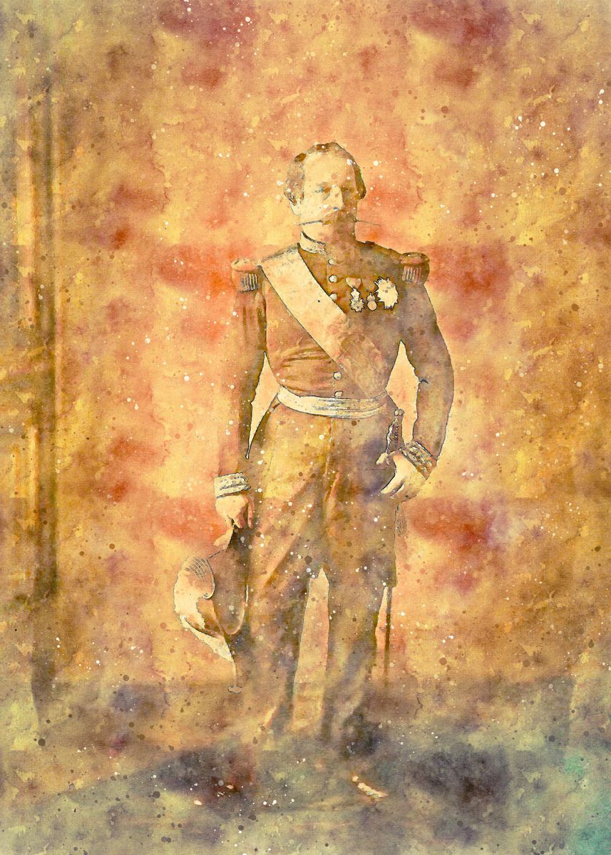 'Napoleon III Watercolor' Poster, picture, metal print, paint by Bulls ...