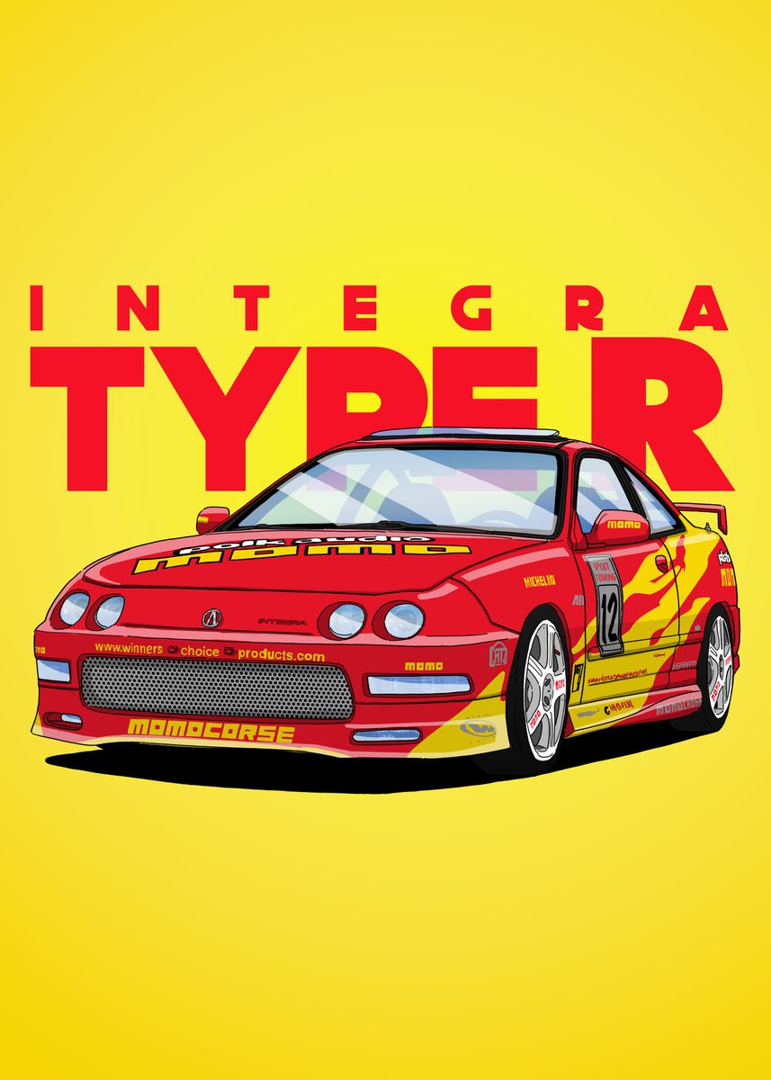 'Acura Integra Type R' Poster, picture, metal print, paint by ND Fat ...