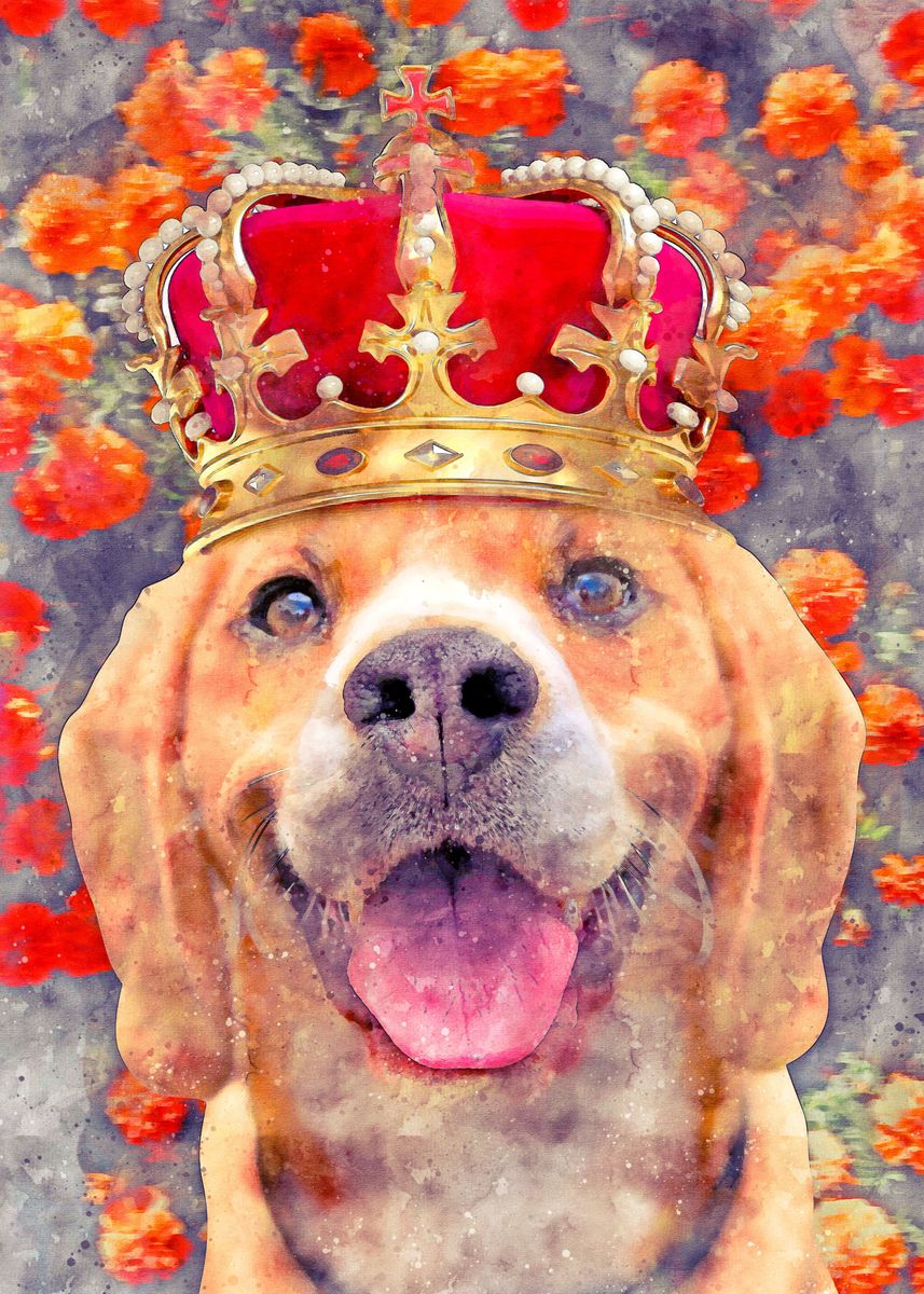 'The King Dog Watercolor' Poster, picture, metal print, paint by Bulls ...