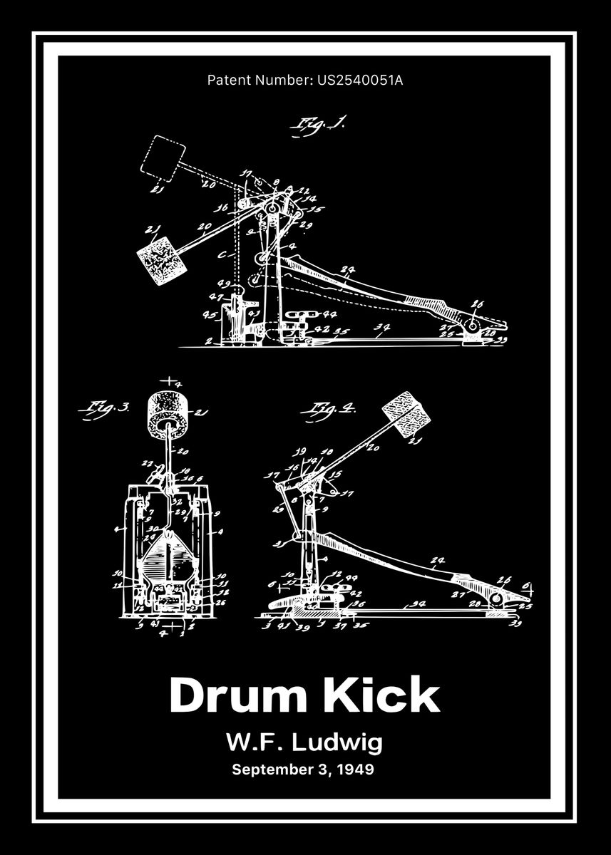 'Kick drumm' Poster, picture, metal print, paint by UNIKORN | Displate
