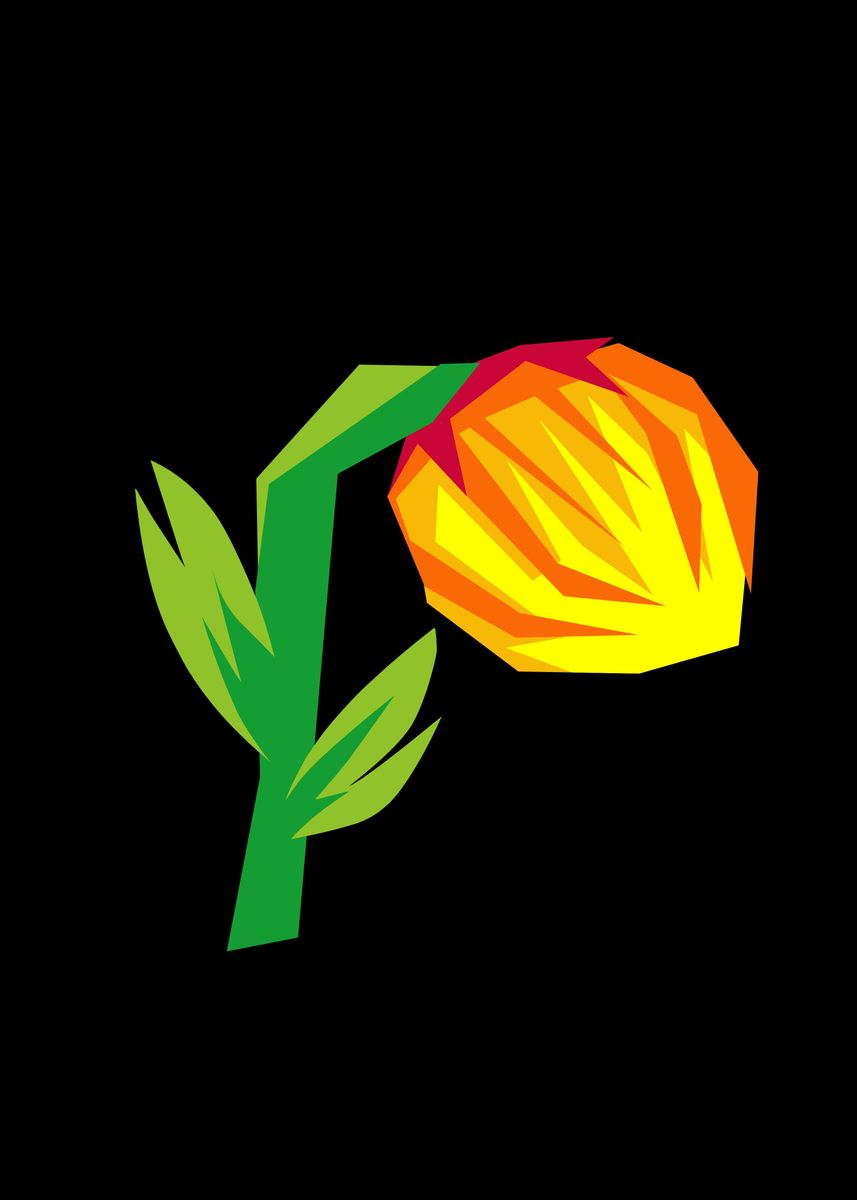 'flower deaf' Poster, picture, metal print, paint by Mshel Tyan | Displate