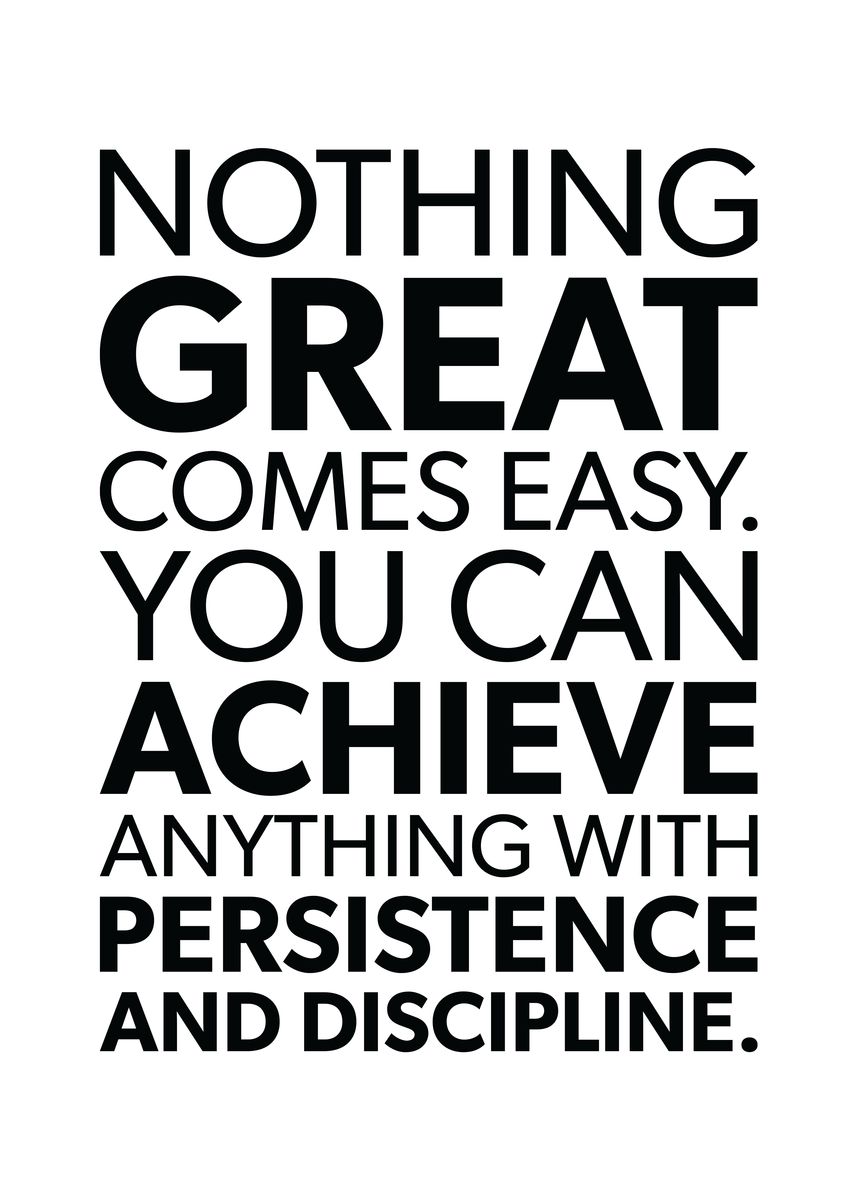 'Persistence and Discipline' Poster by CHAN | Displate