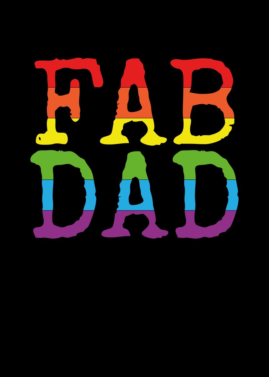'Colorful fab dad' Poster, picture, metal print, paint by BeMi | Displate