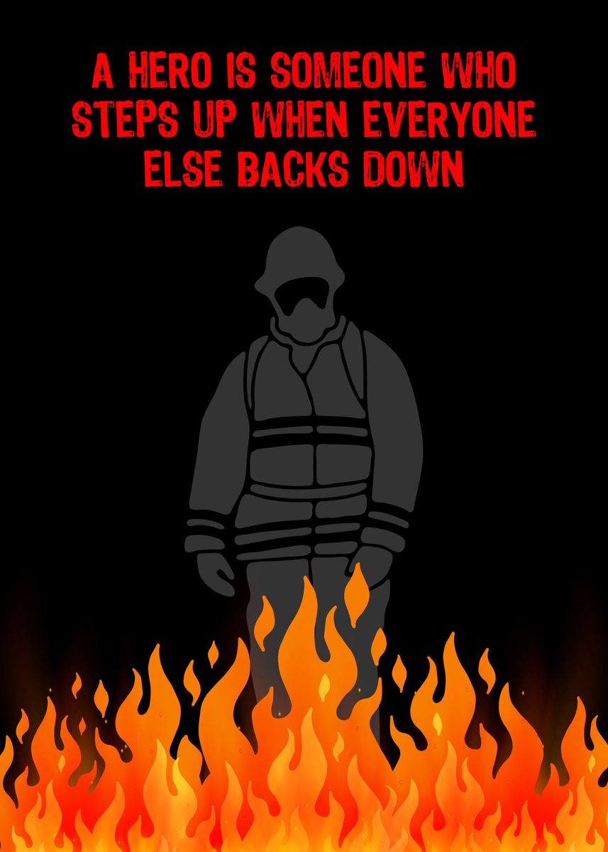 'Firefighter Wall Art Decor' Poster, picture, metal print, paint by ...