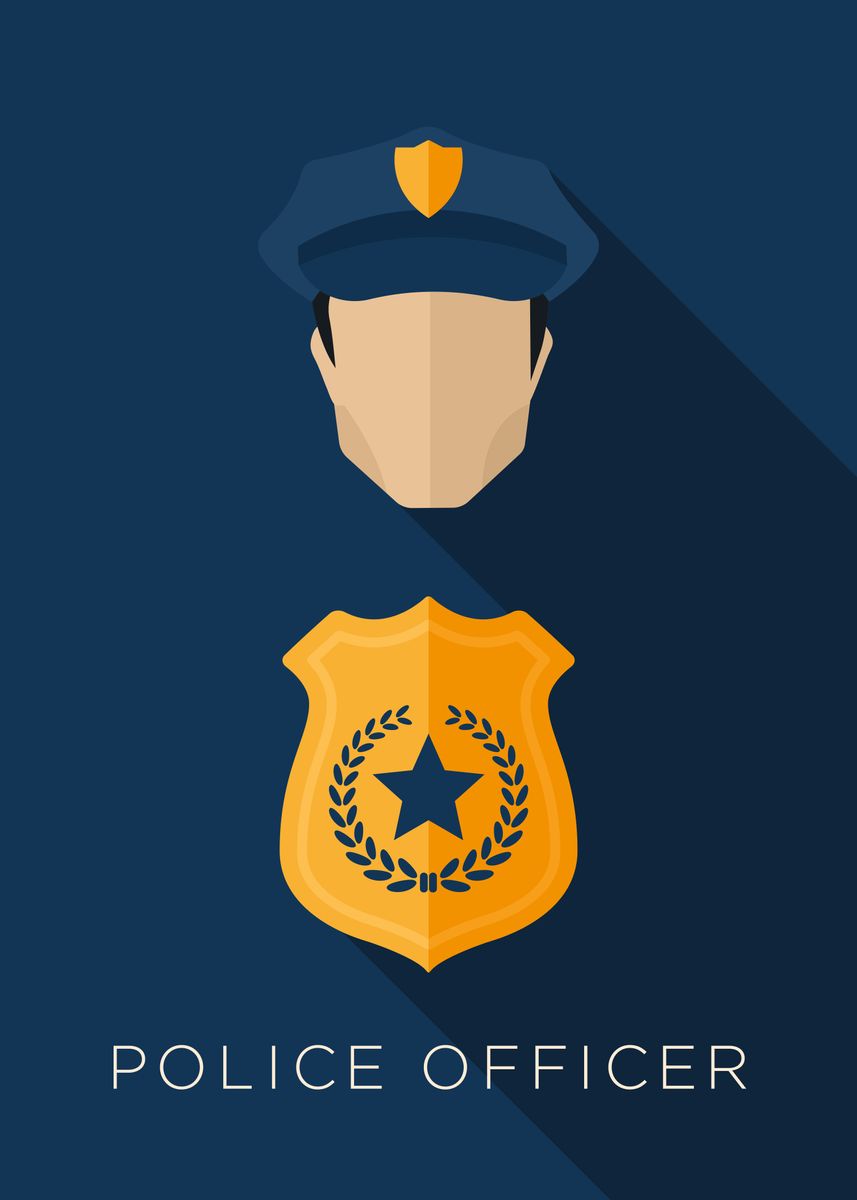 'Minimalistic Police' Poster, picture, metal print, paint by ...