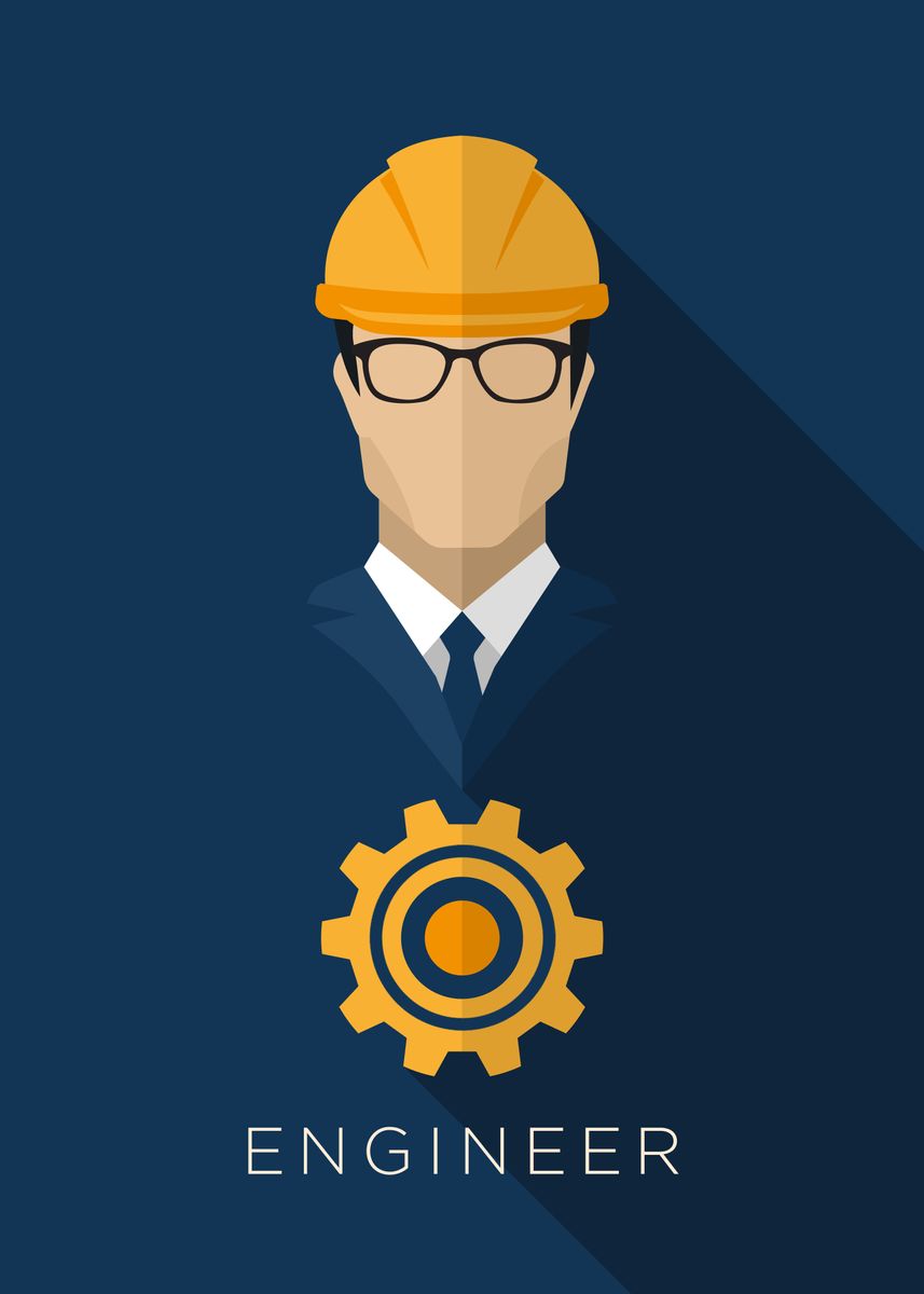 'Minimalistic Engineer' Poster, picture, metal print, paint by ...