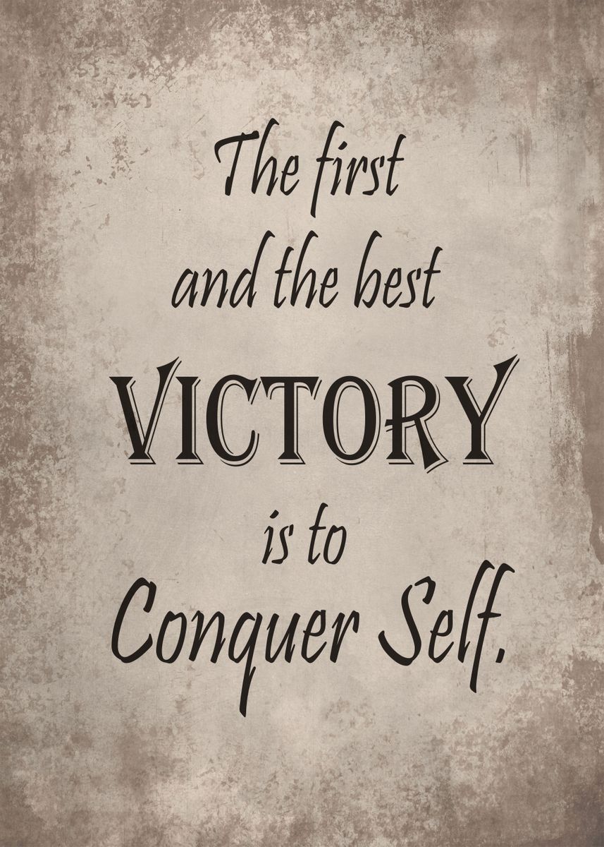 'Conquer self' Poster, picture, metal print, paint by XandYart | Displate