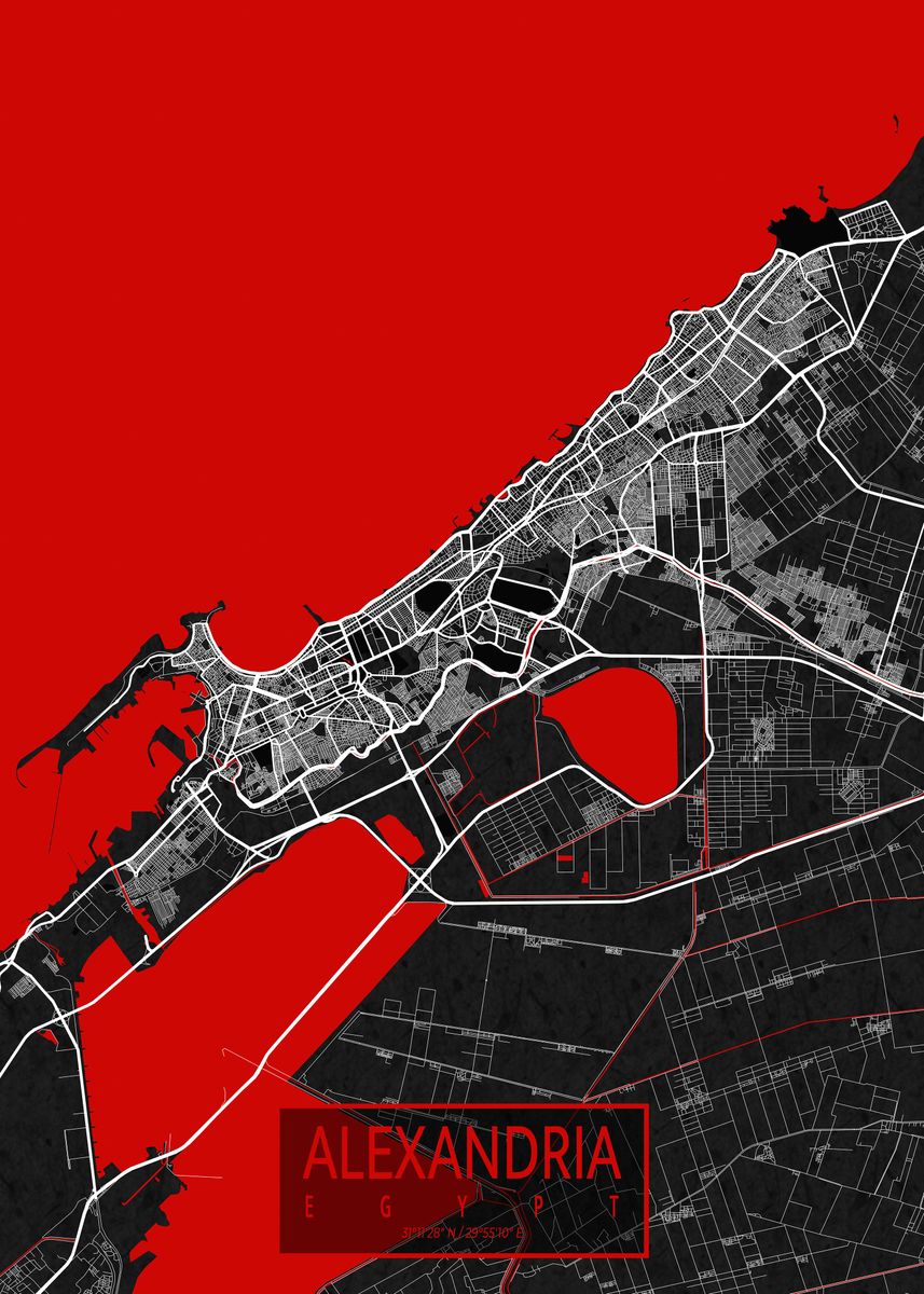 'Alexandria Map Oriental' Poster, picture, metal print, paint by deMAP ...