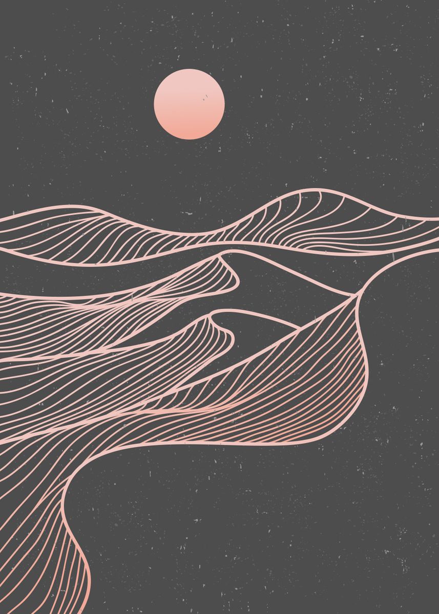 'Abstract Mountain line art' Poster by budi yanto | Displate