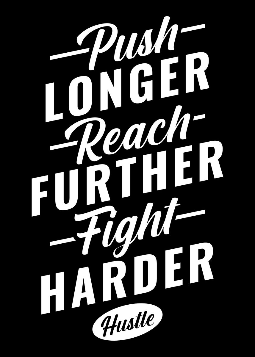 'Hustle' Poster, picture, metal print, paint by crbn design | Displate