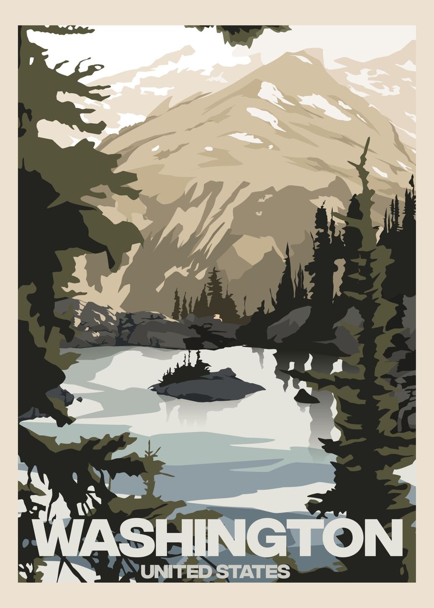 'Washington Poster' Poster, picture, metal print, paint by Agus Nitsuga ...