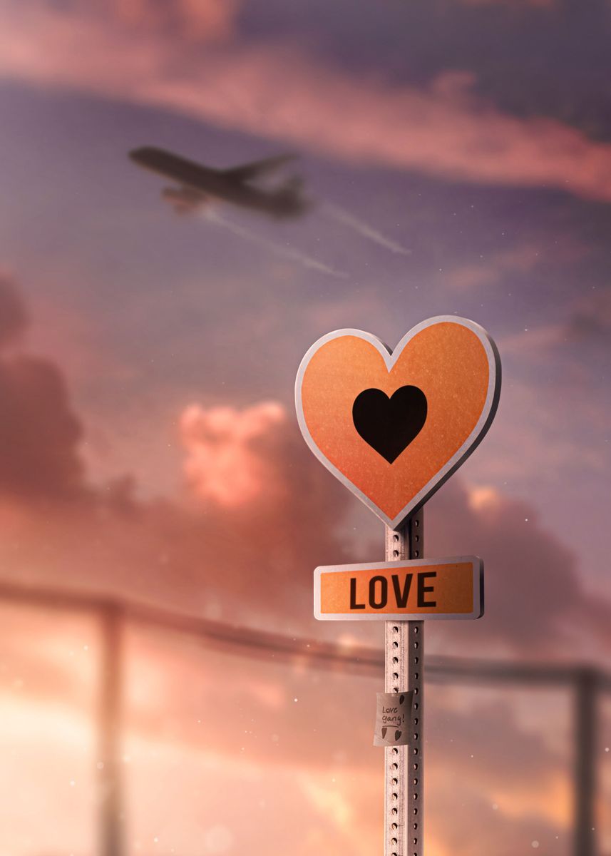 'traffic sign of love' Poster by Sebastian Karlsson | Displate