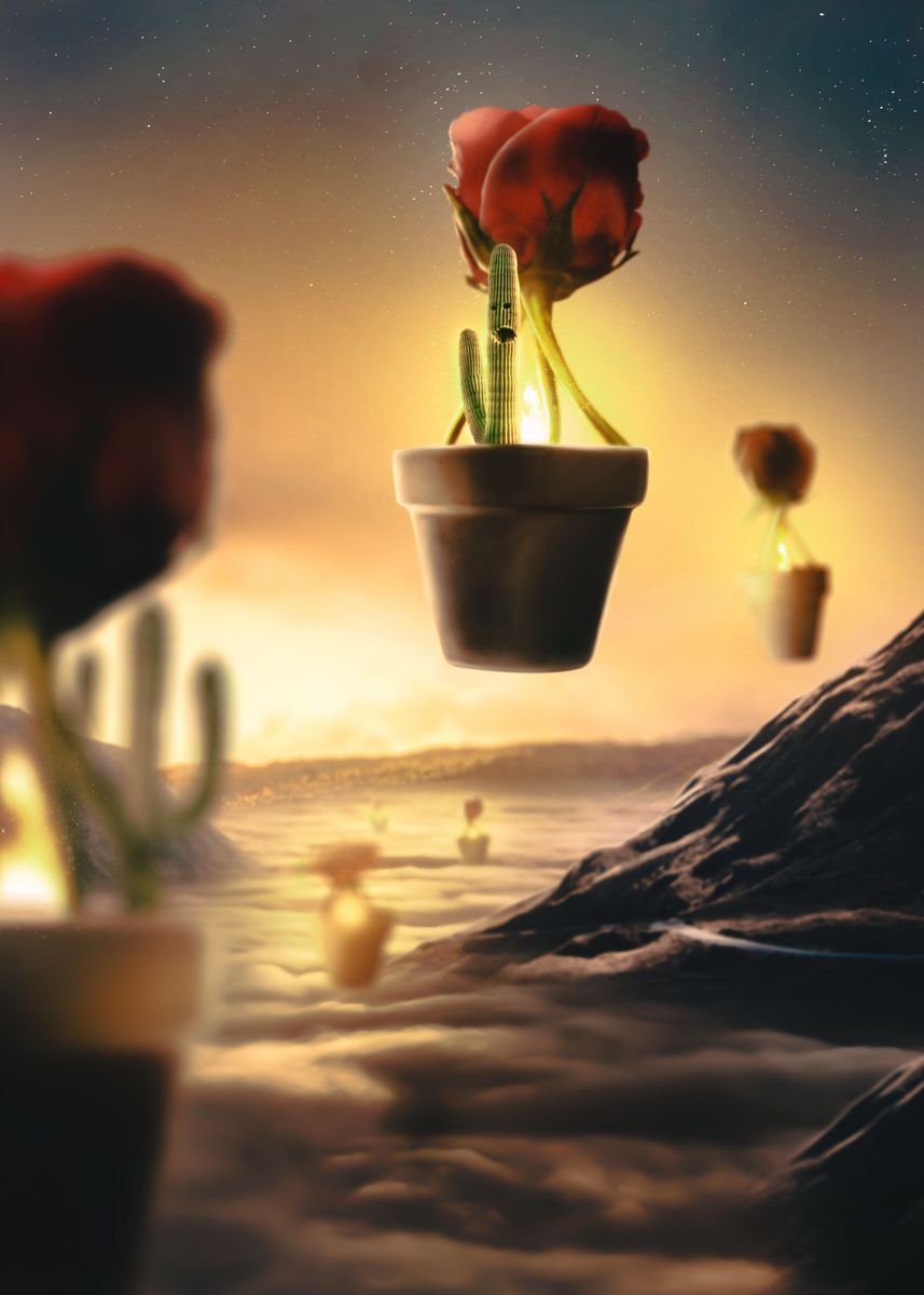 'carl the cacti' Poster, picture, metal print, paint by Sebastian ...