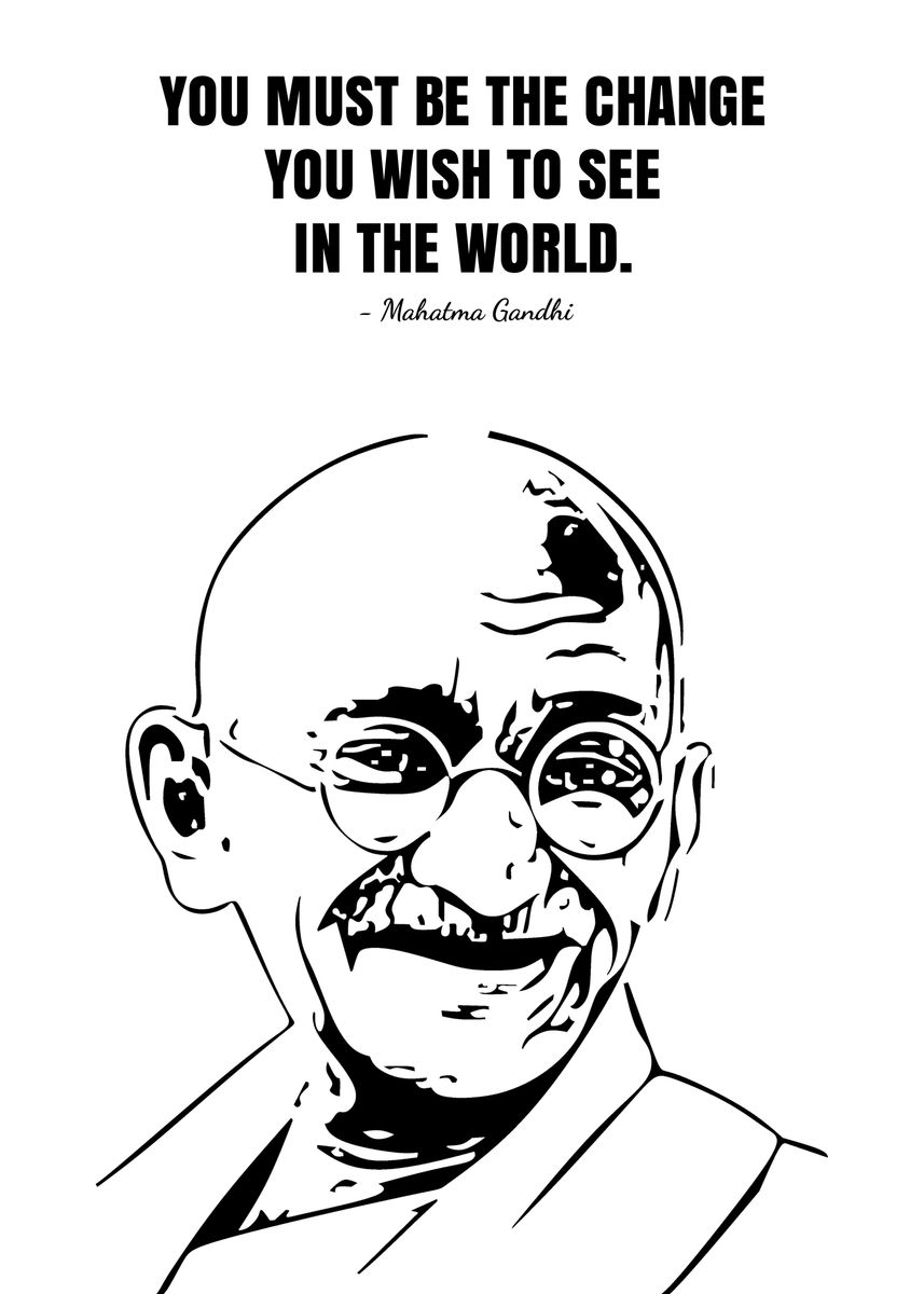 'Mahatma Gandhi quotes' Poster, picture, metal print, paint by pus ...