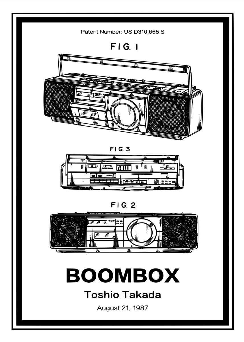 'Boombox' Poster, picture, metal print, paint by UNIKORN | Displate