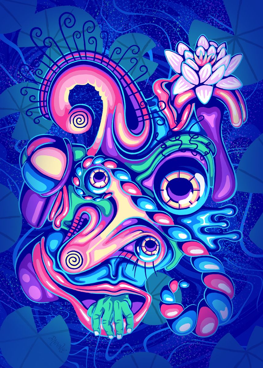 'Face Illusion 360 Rotation' Poster, picture, metal print, paint by ...