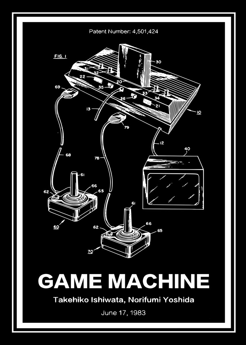 'Game mechine patent' Poster by UNIKORN | Displate